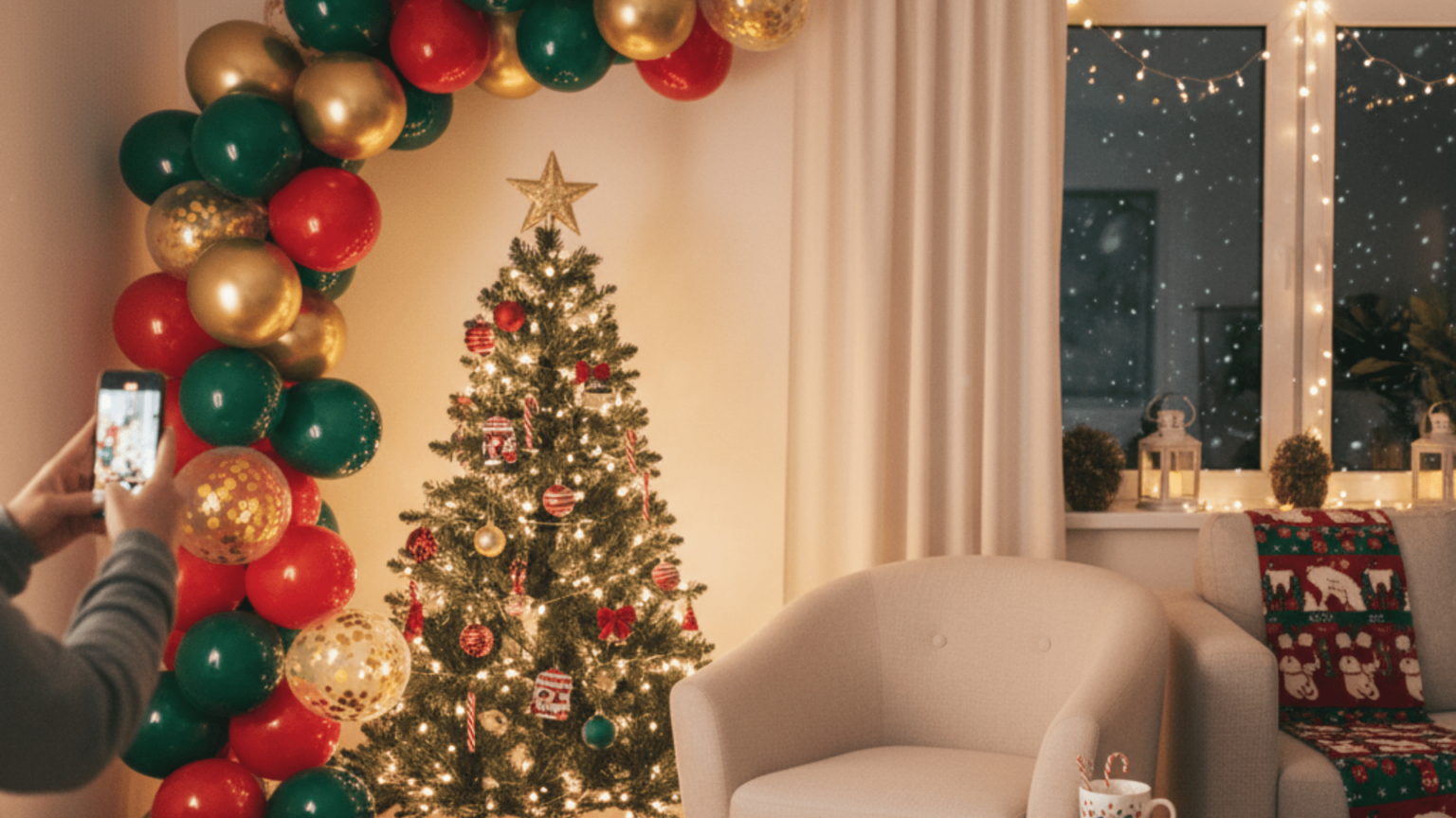 Balloon Decoration for Mini Christmas Gatherings - Party Events